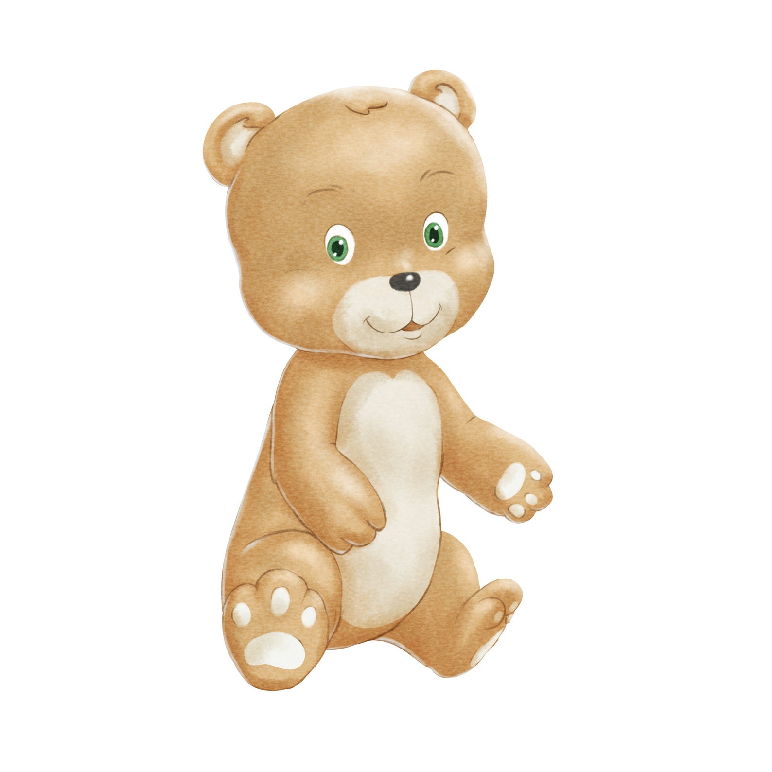 Watercolor Teddy Bear Clipart, Watercolor Baby Shower Clipart, Boho ...