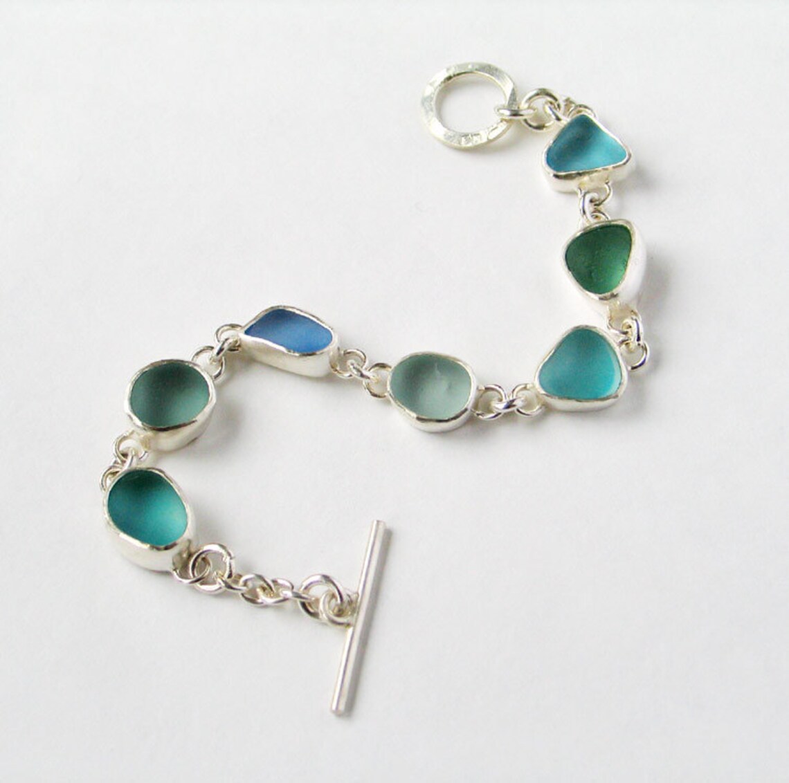 Small Sea Glass Bracelet, Blue Sea Glass Bracelet, Green Sea Glass ...