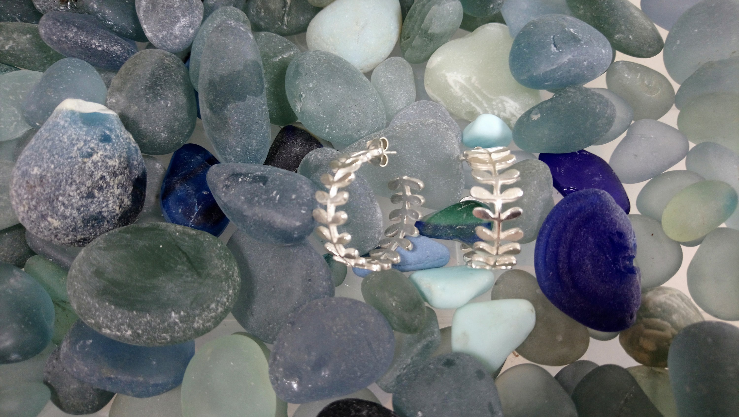 Flower Stem Hoops, Silver Hoops, Handmade Hoop Earrings, Big Hoop ...