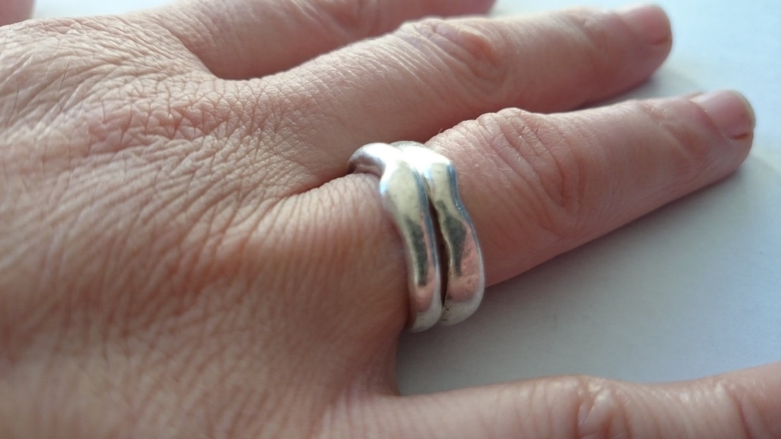 Melted Silver Rings - Etsy