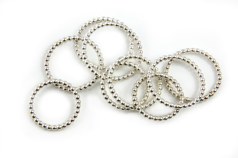 Ball Stacking Ring, Silver Stacking Rings, Tiny Rings, Elegant Rings, Fine Stacking Rings ...