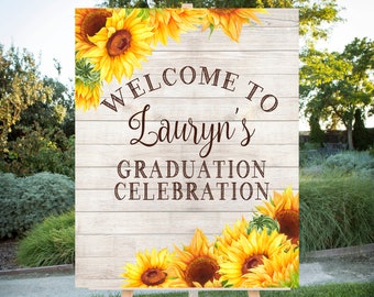 Graduation Party Decorations, Sunflower Theme, Grad Party, Printable ...