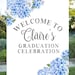 Graduation Party Welcome, Blue & White, Grad Party, Printable Sign ...