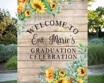 Graduation Party Sunflower Theme Grad Party Printable Sign | Etsy