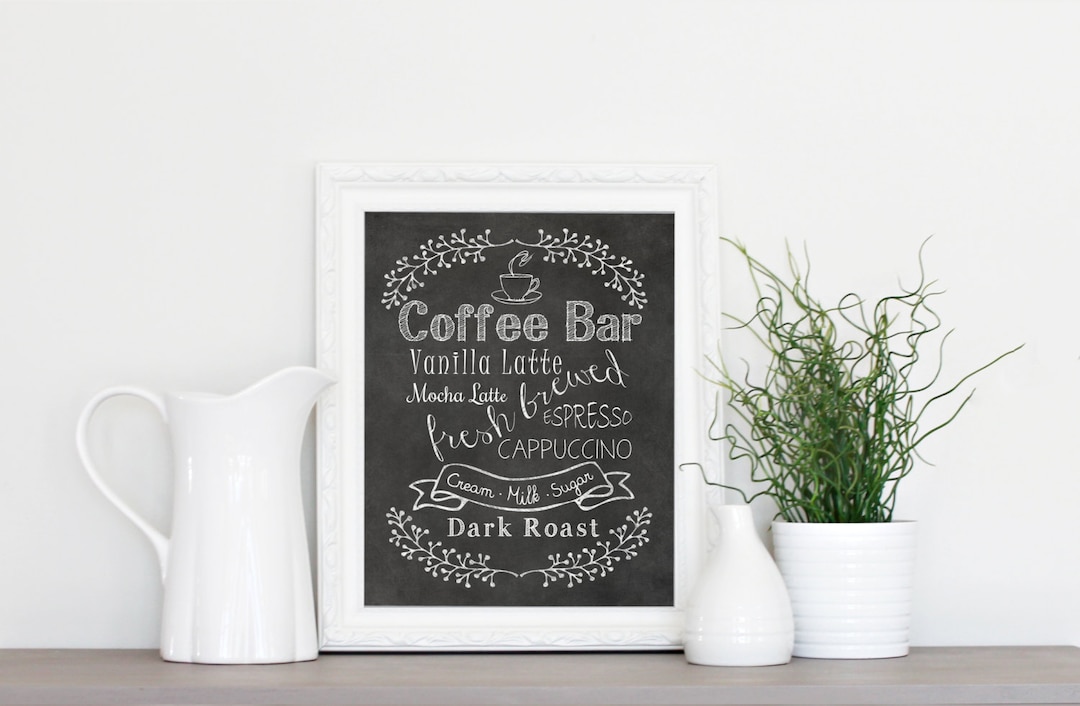 Coffe Bar Sign, Chalkboard Printable, INSTANT Download, Printable ...