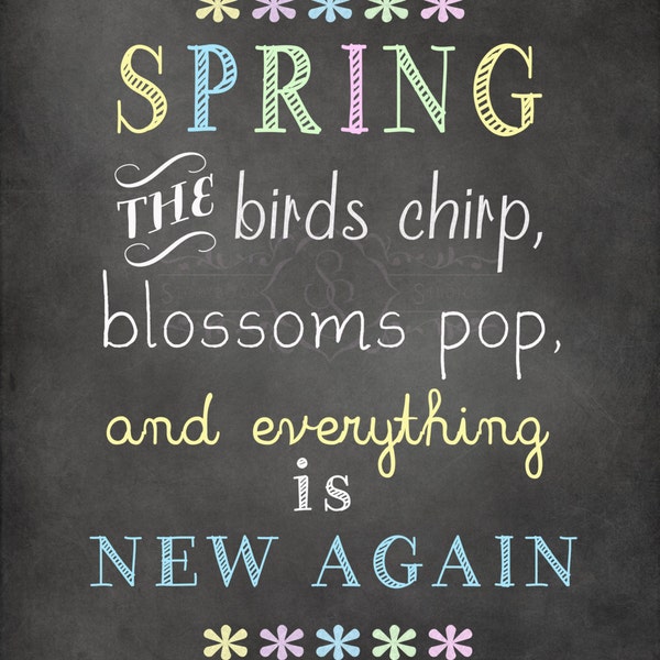 Spring Chalkboard - Etsy