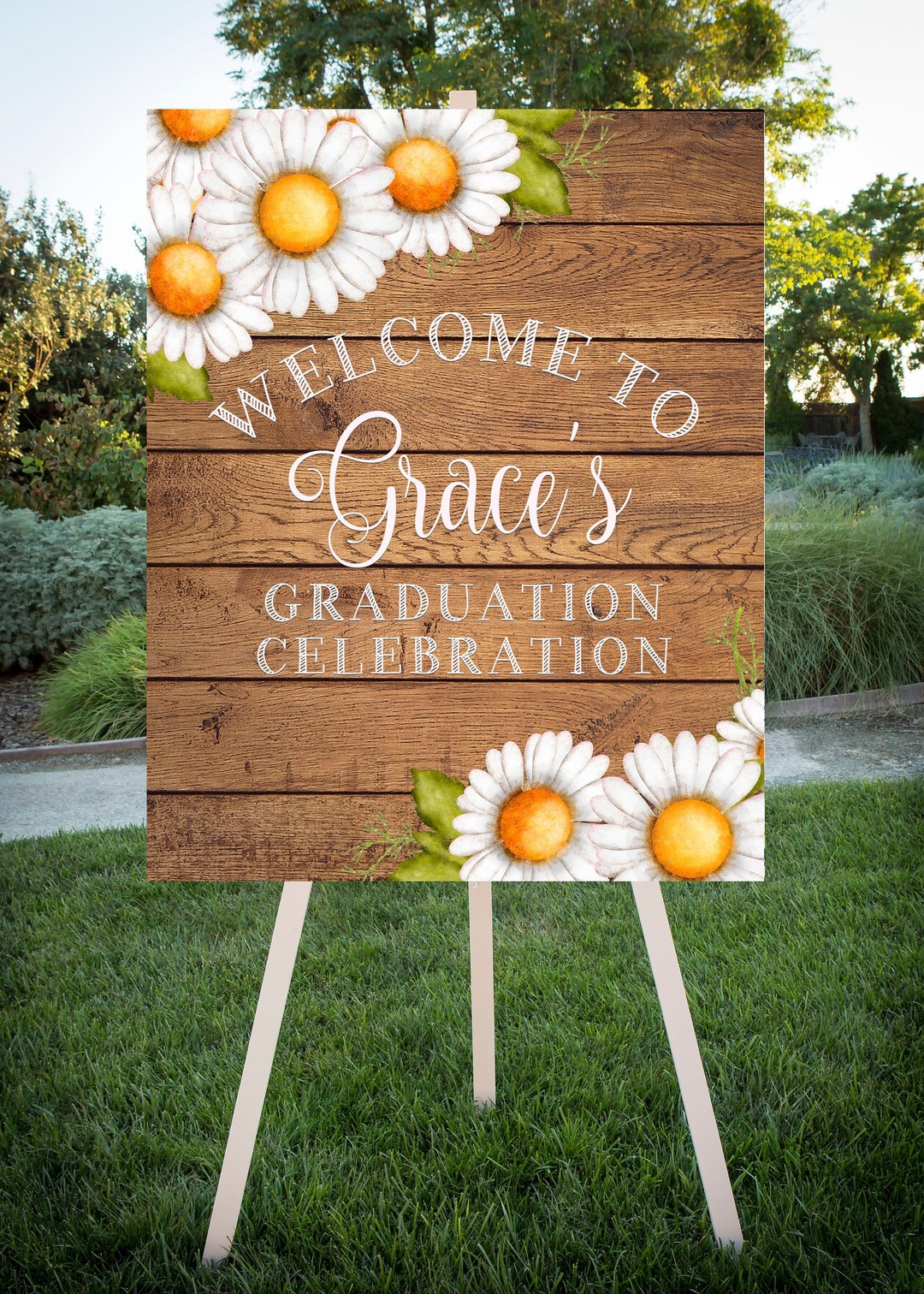 Graduation Party Decorations, Daisies, Grad Party Welcome, Printable ...