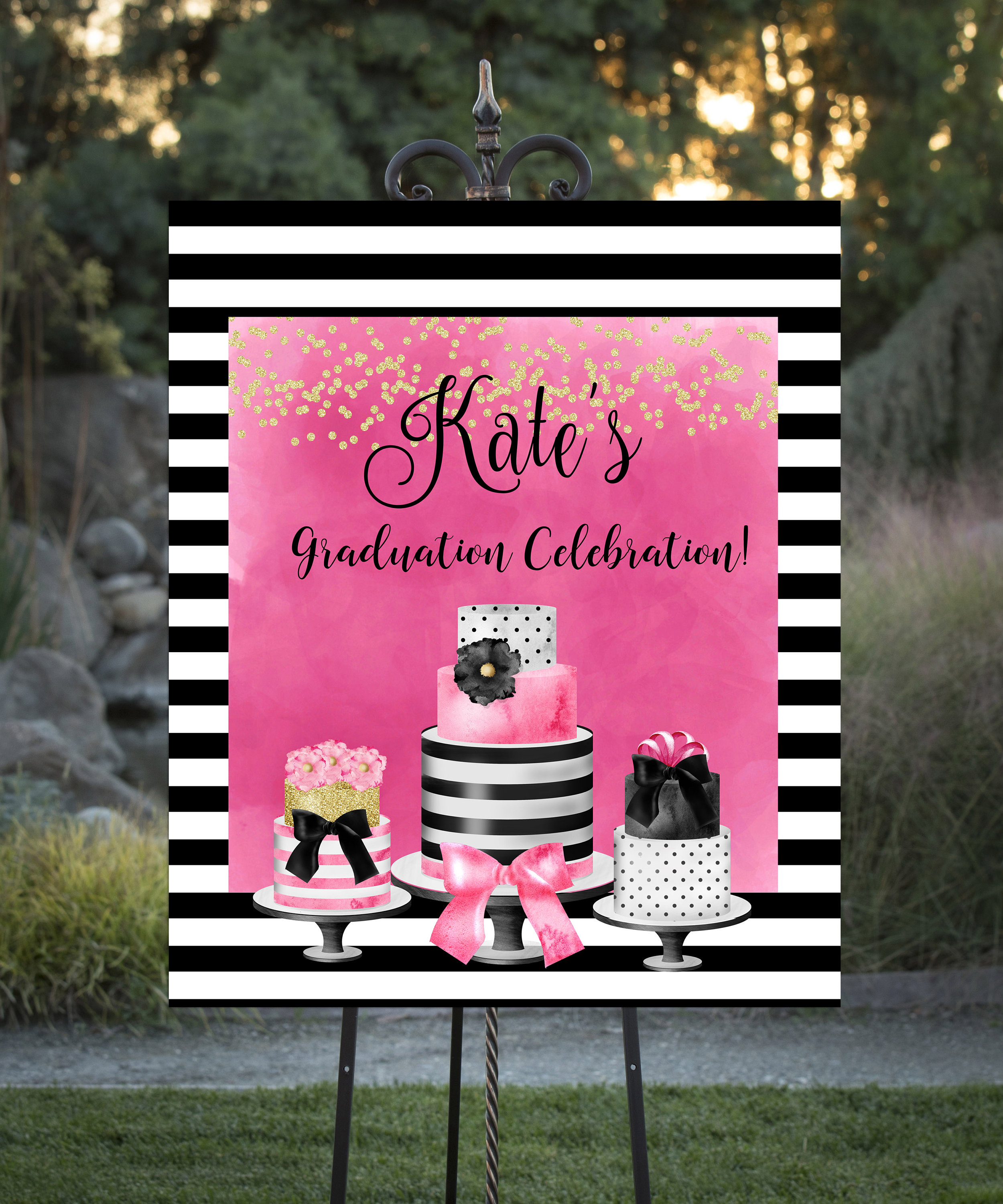 Graduation Party, Kate Spade Inspired Printable Sign, Customized With ...