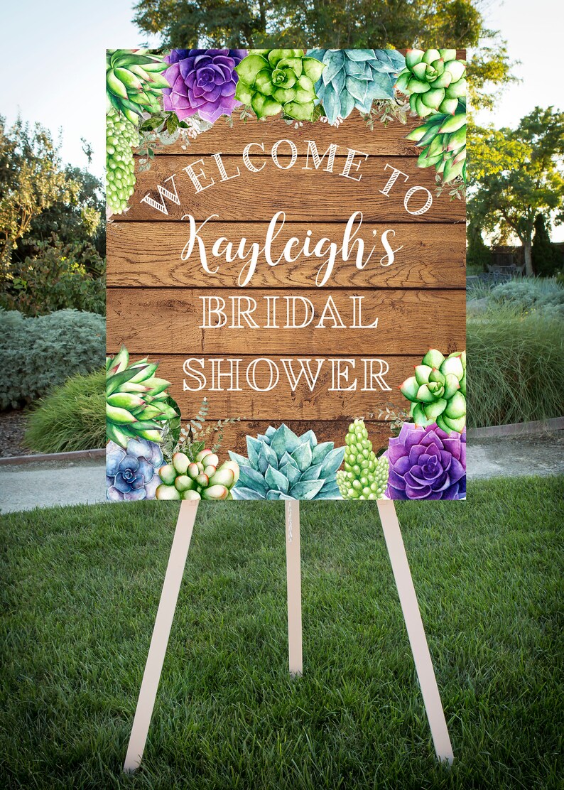 Succulent Bridal Shower, Succulent Wedding, Custom Wedding Sign, Poster ...