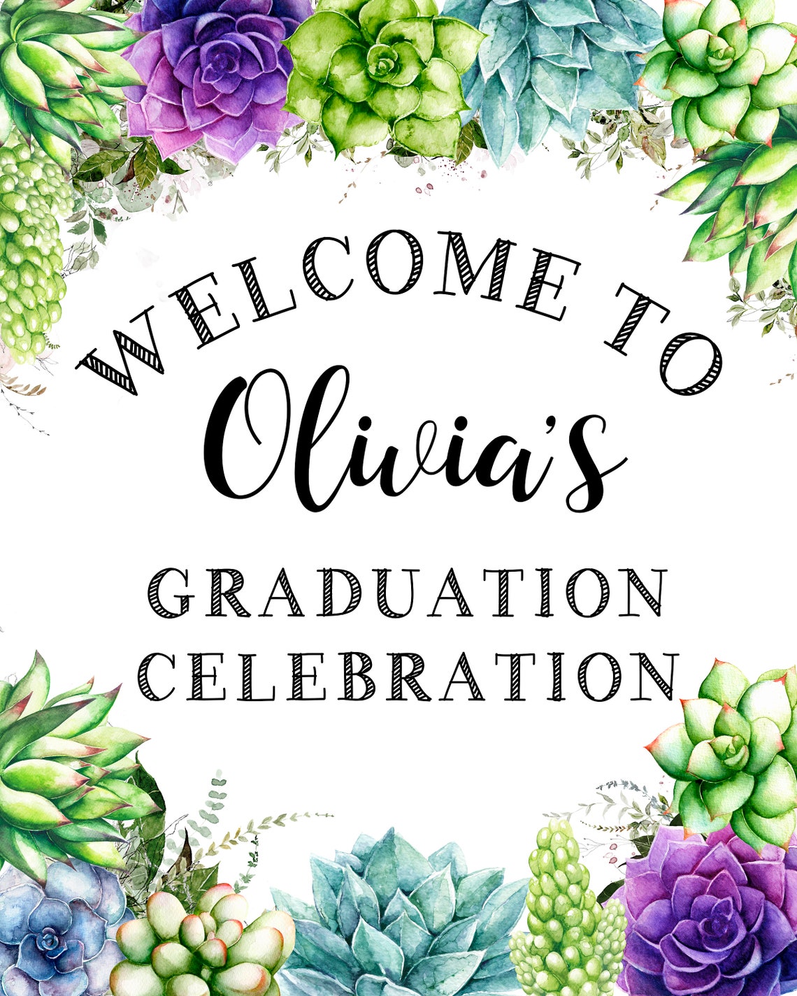 Succulent Graduation Party Graduation Party Decor Class of | Etsy