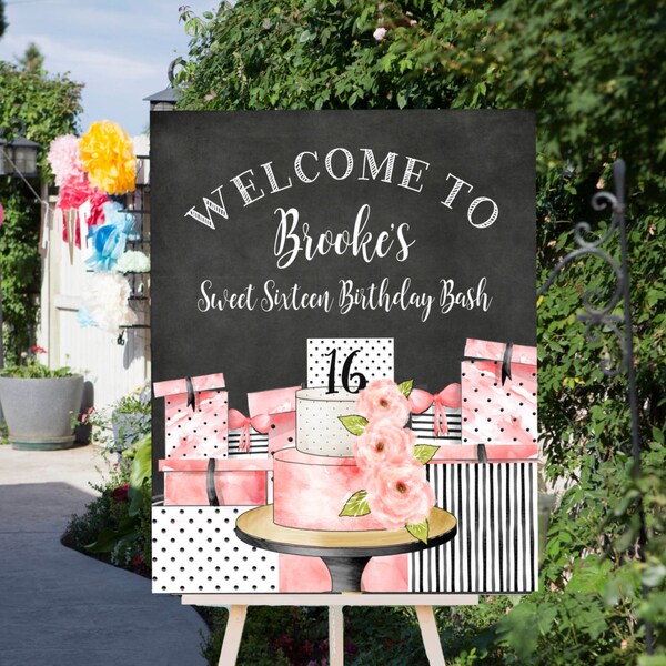 Large Sweet 16 Welcome Sign - Etsy