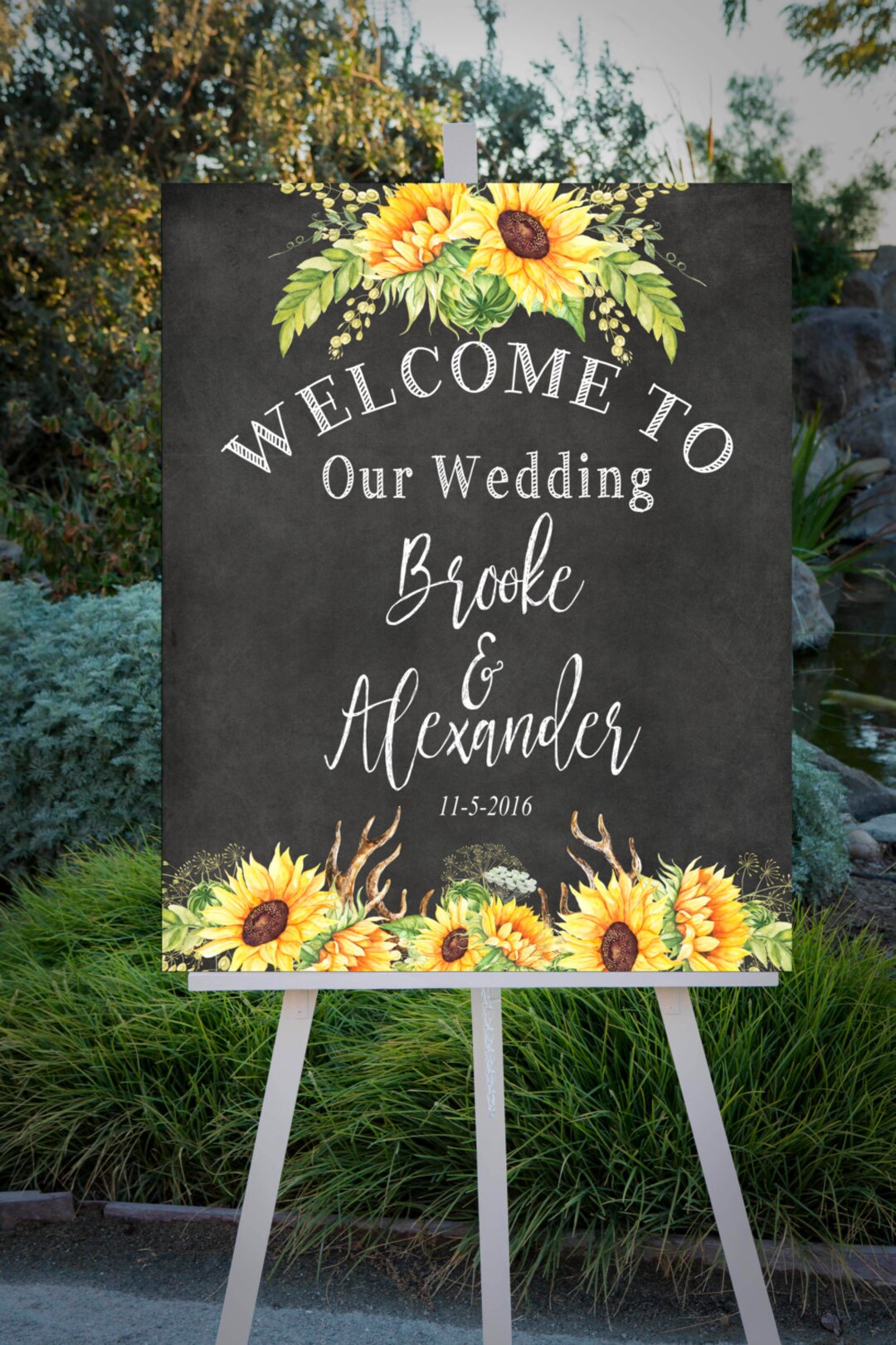 Wedding Welcome Sign, Custom Wedding Sign, Large Format Printable Sign ...