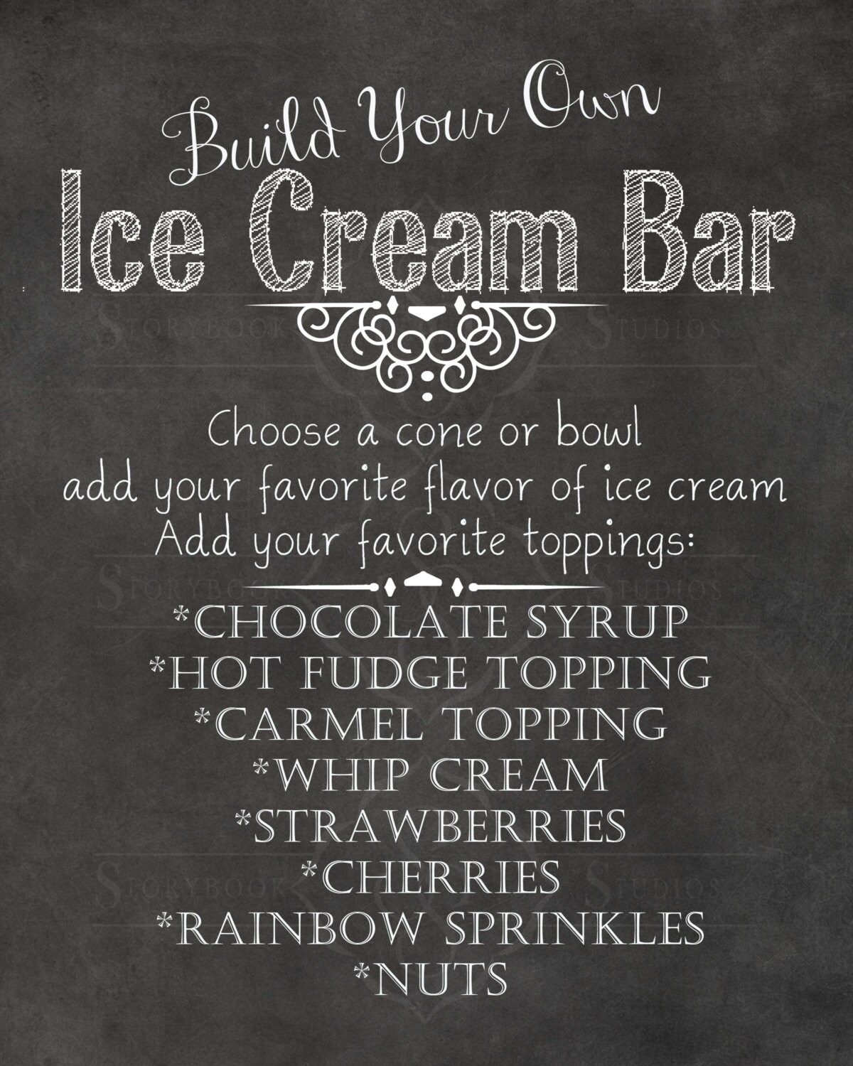 ICE CREAM Bar 4th of July Chalkboard Printable INSTANT | Etsy