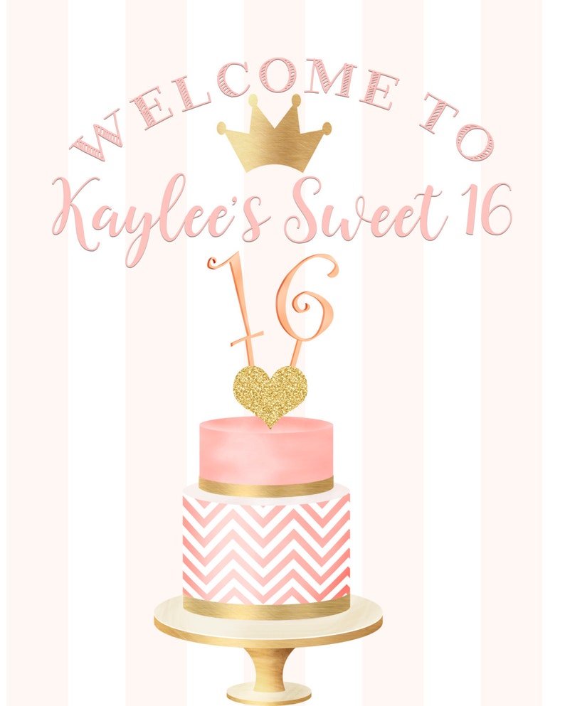 Sweet 16 Custom Party Poster Large Format Printable Sign - Etsy