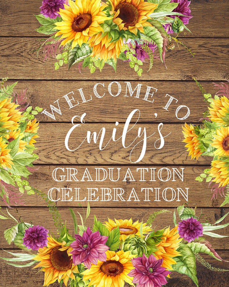 Graduation Party Decor Welcome Sunflower Theme Grad Party | Etsy