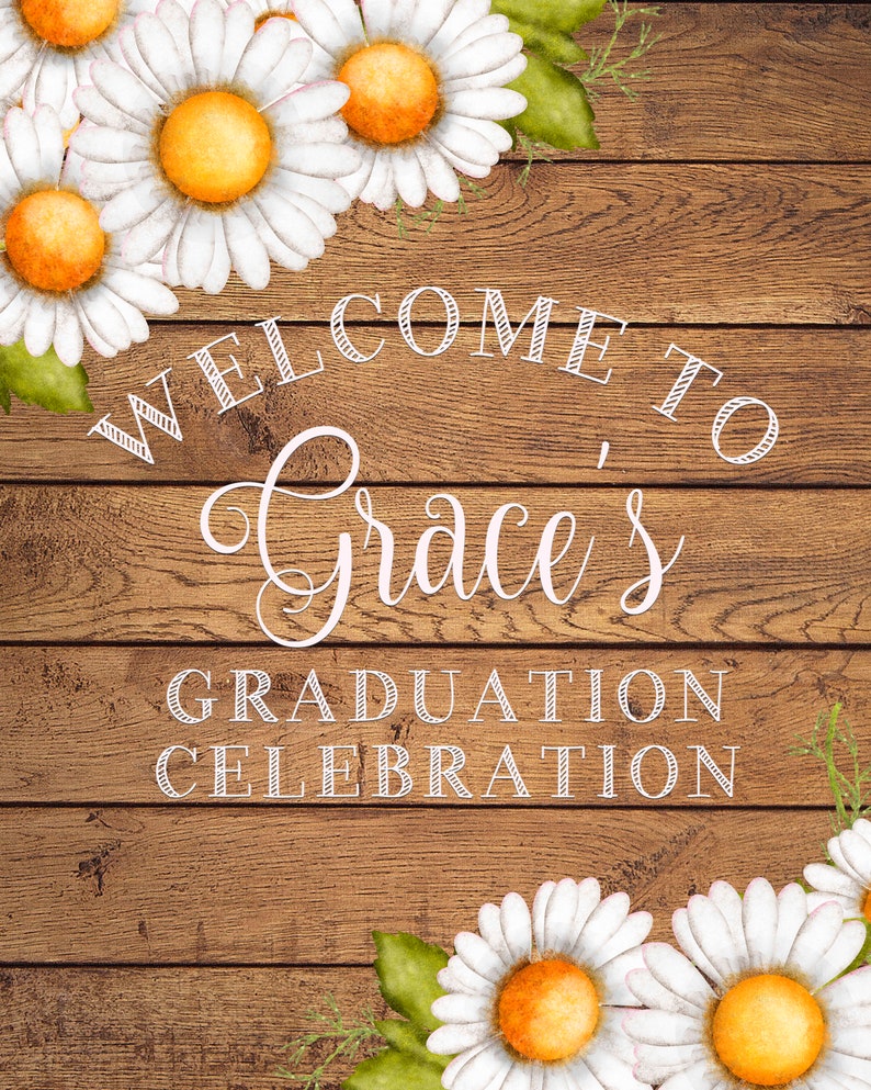 Graduation Party Decorations Daisies Grad Party Welcome - Etsy
