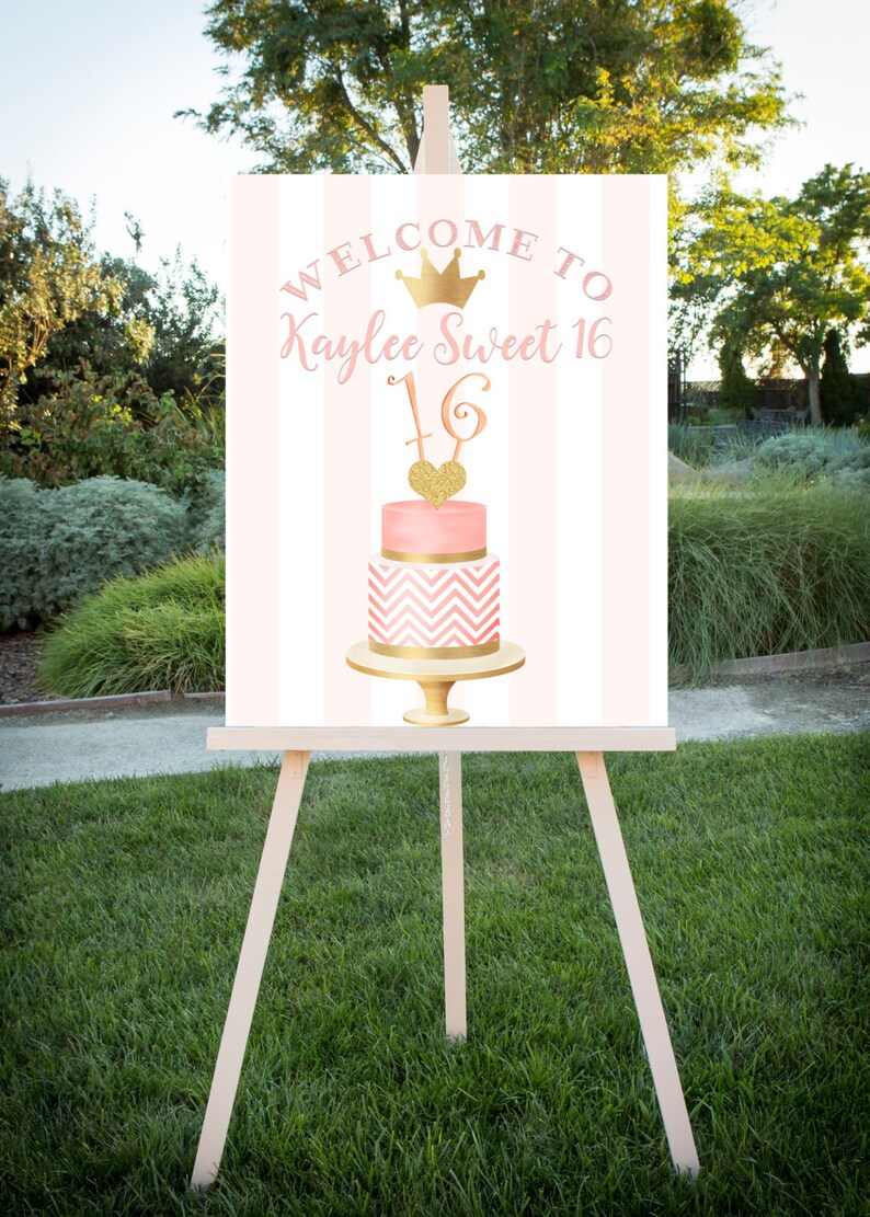 Sweet 16 Custom Party Poster Large Format Printable Sign - Etsy