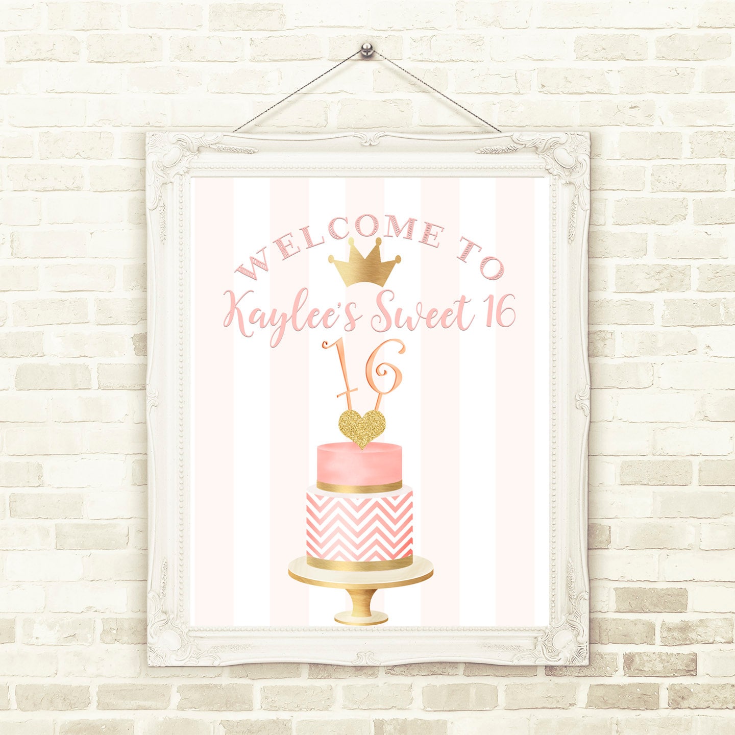 Sweet 16, Custom Party Poster, Large Format Printable Sign, Sweet ...