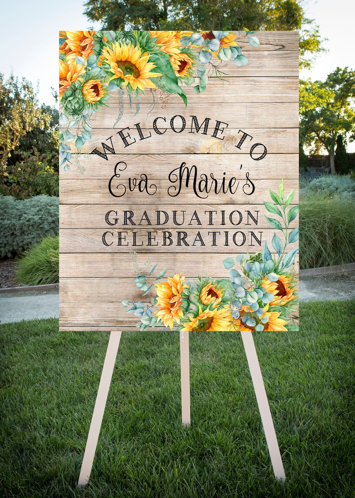 Graduation Party Sunflower Theme Grad Party Printable Sign - Etsy