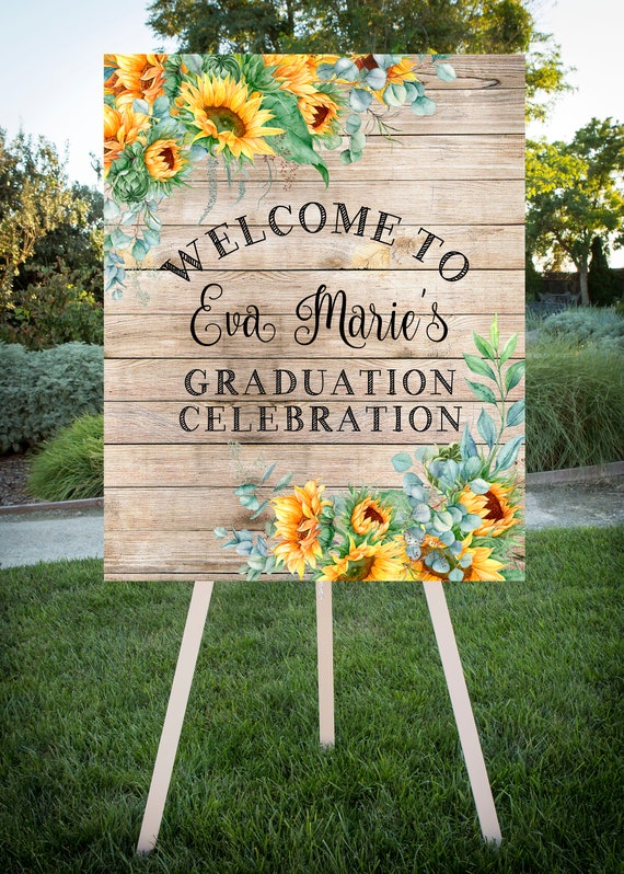 Graduation Party Sunflower Theme Grad Party Printable Sign | Etsy