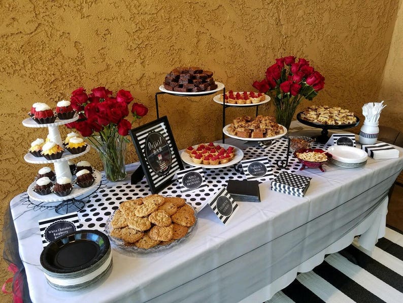 Dessert Bar, Kate Spade Inspired, Black, White, Pink and Gold, 8x10 Jpg ...