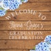 Graduation Party Decorations, Blue & White, Grad Party, Printable Sign ...