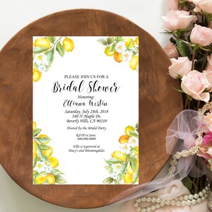 Lemon Themed Bridal Shower Invitation, Lemon Themed Party, Yellow ...