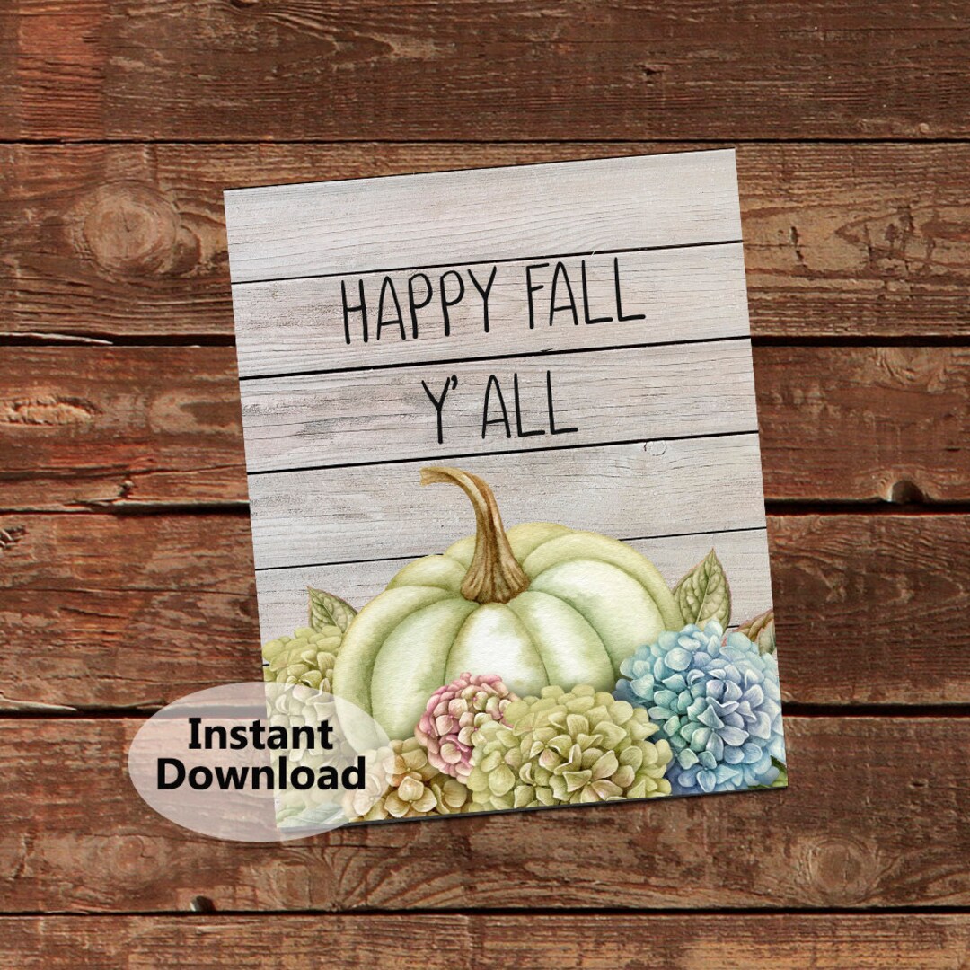 Happy Fall, Fall Decor, INSTANT Download, Printable Artwork, Fall Gift ...
