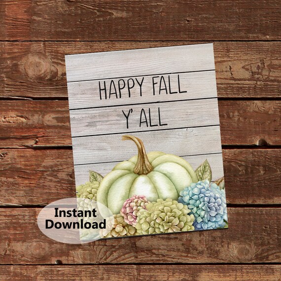 Happy Fall Fall Decor INSTANT Download Printable Artwork - Etsy