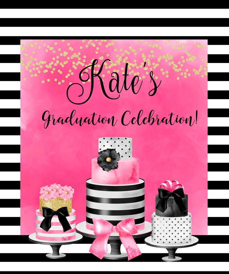 Graduation Party, Kate Spade Inspired Printable Sign, Customized With ...