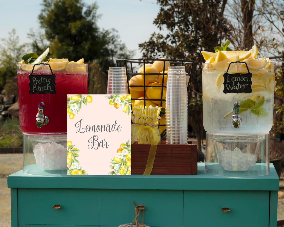 Lemonade Bar, Lemon Themed Party, Yellow , 8x10 Jpg, Instant Download ...