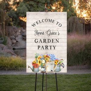 Garden Party Welcome, Garden Theme Party, Birthday, Bridal Shower, Grad ...