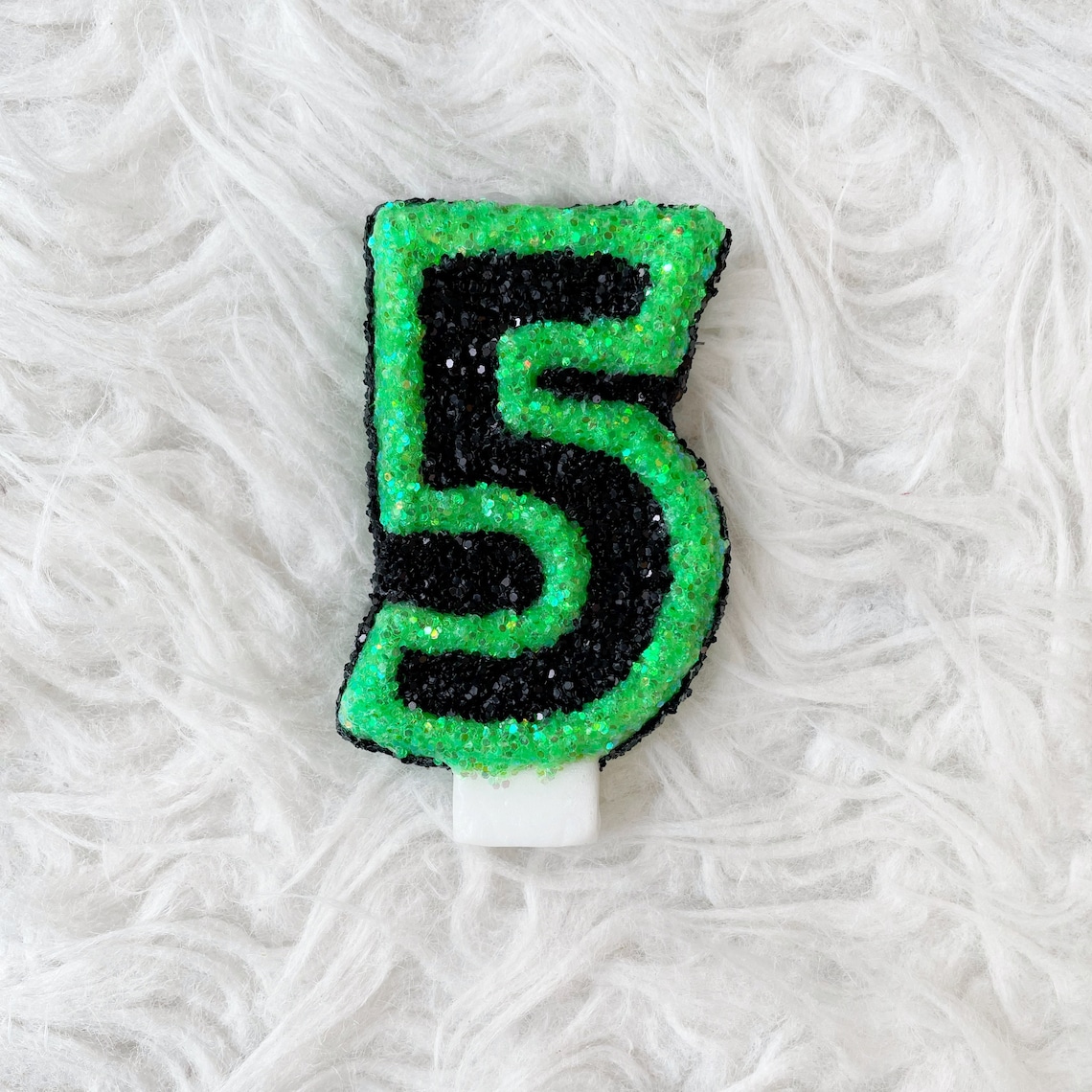Neon Glow Glitter Birthday 3 Number Candle/comes in Any - Etsy