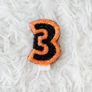 Neon Glow Glitter Birthday 3" Number Candle/comes in Any Number You ...