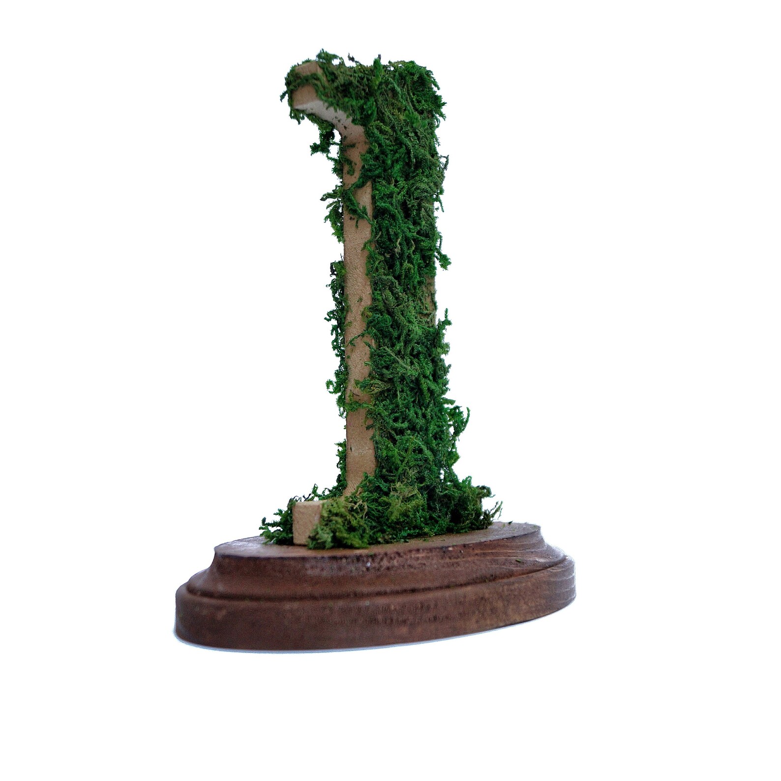 Baby's First Birthday Rustic Moss Number One Wood Stand Center Piece ...