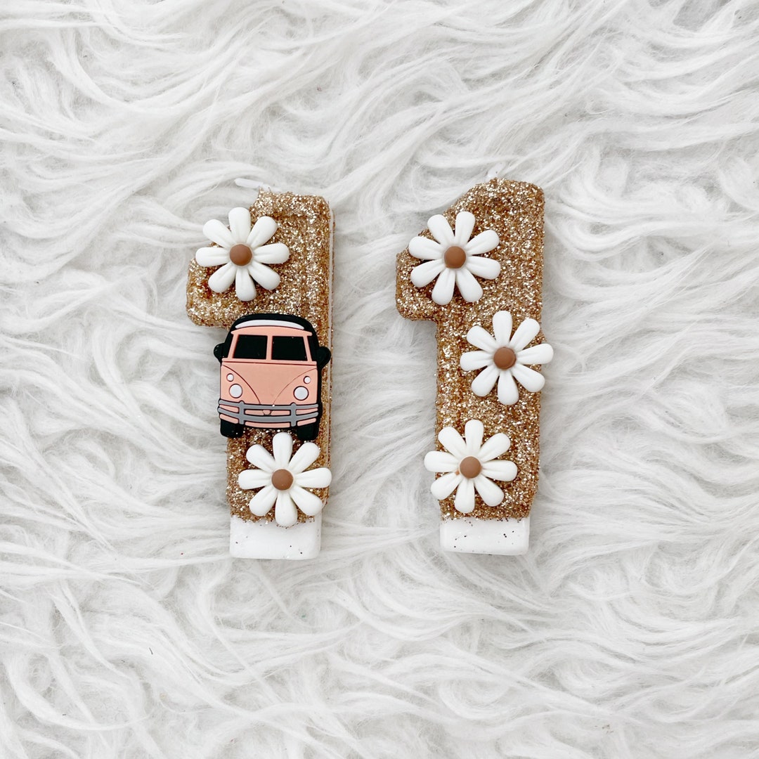 Retro Groovy Daisy Birthday Number Candle, Comes in Any Number You Like ...