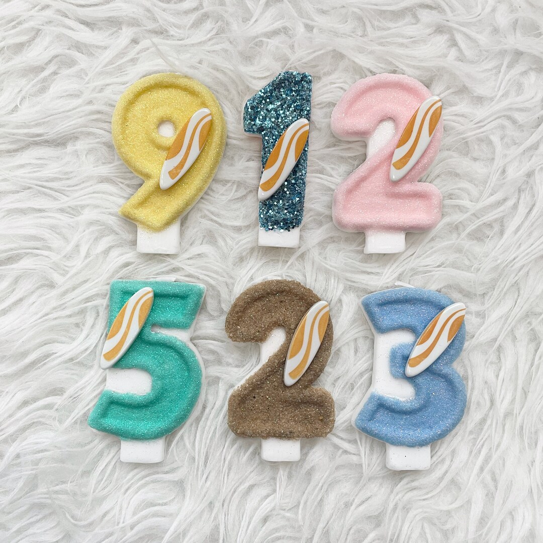 Beach Summer Surf Board Birthday Number Candle, Comes in Any Number You ...