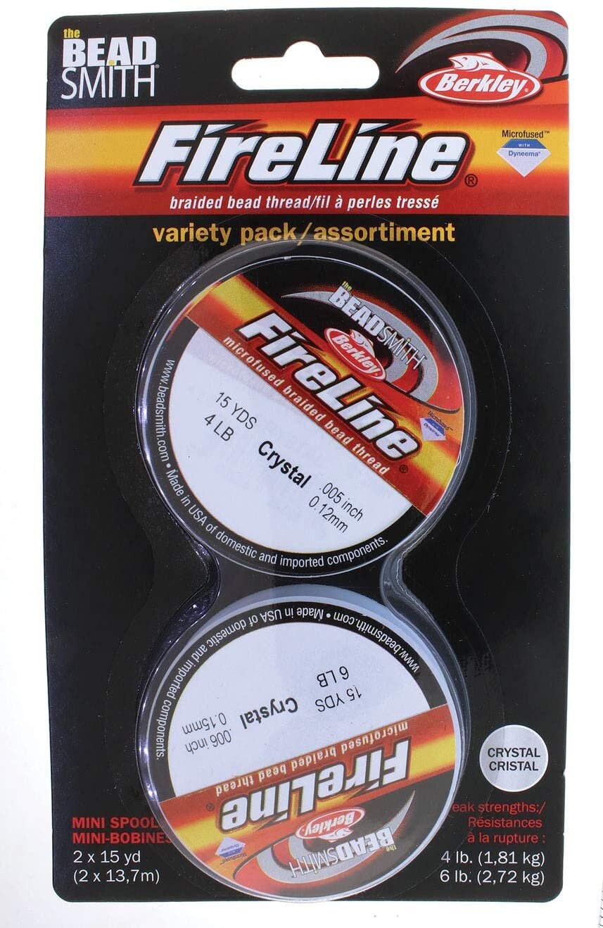 2 X 15 yards Spool in 4lb & 6lb Beadsmith Fireline Beading Thread 2 ...