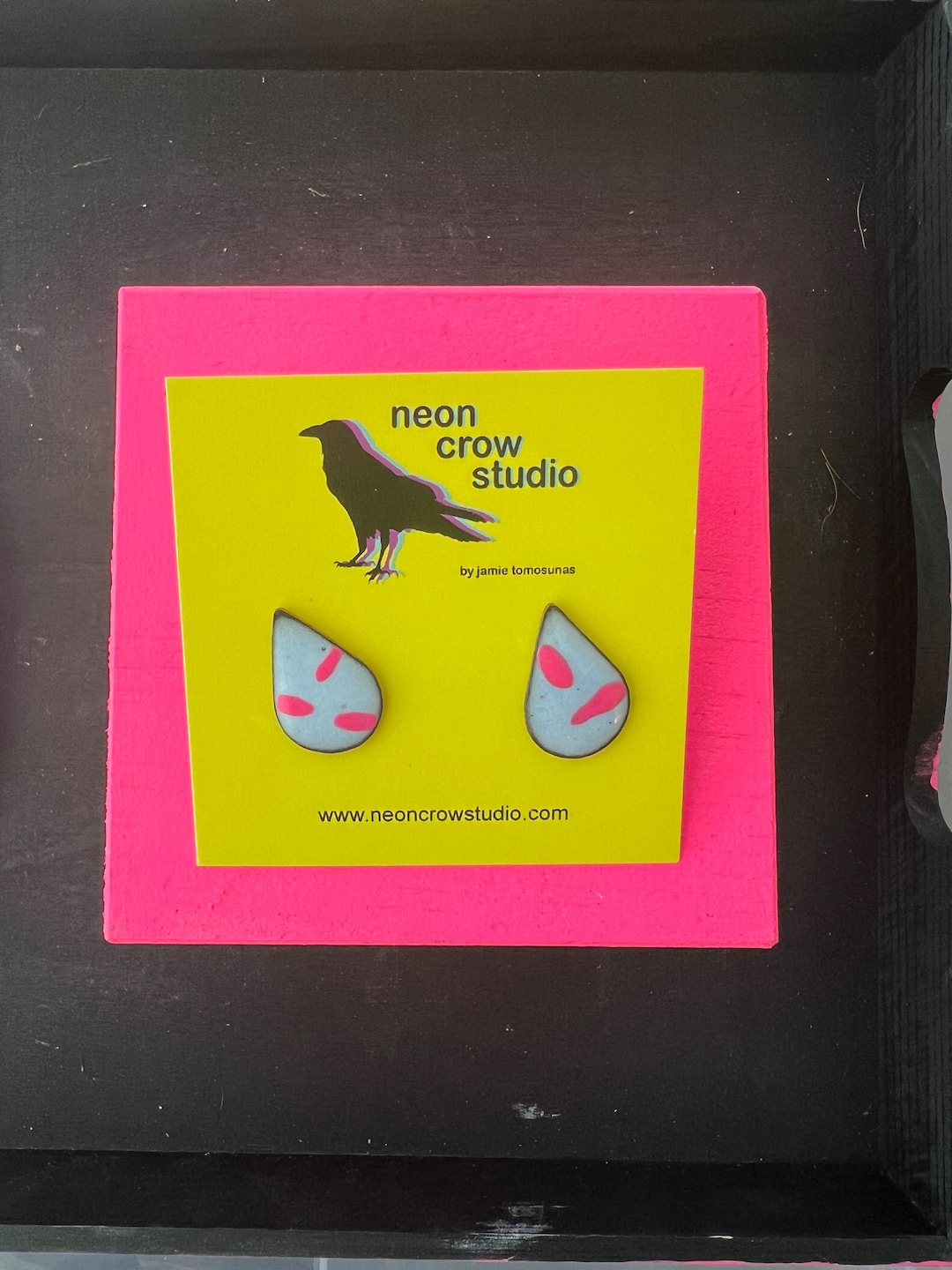 Tear Drop Enamel and Powder Coat Stud Earrings - Etsy