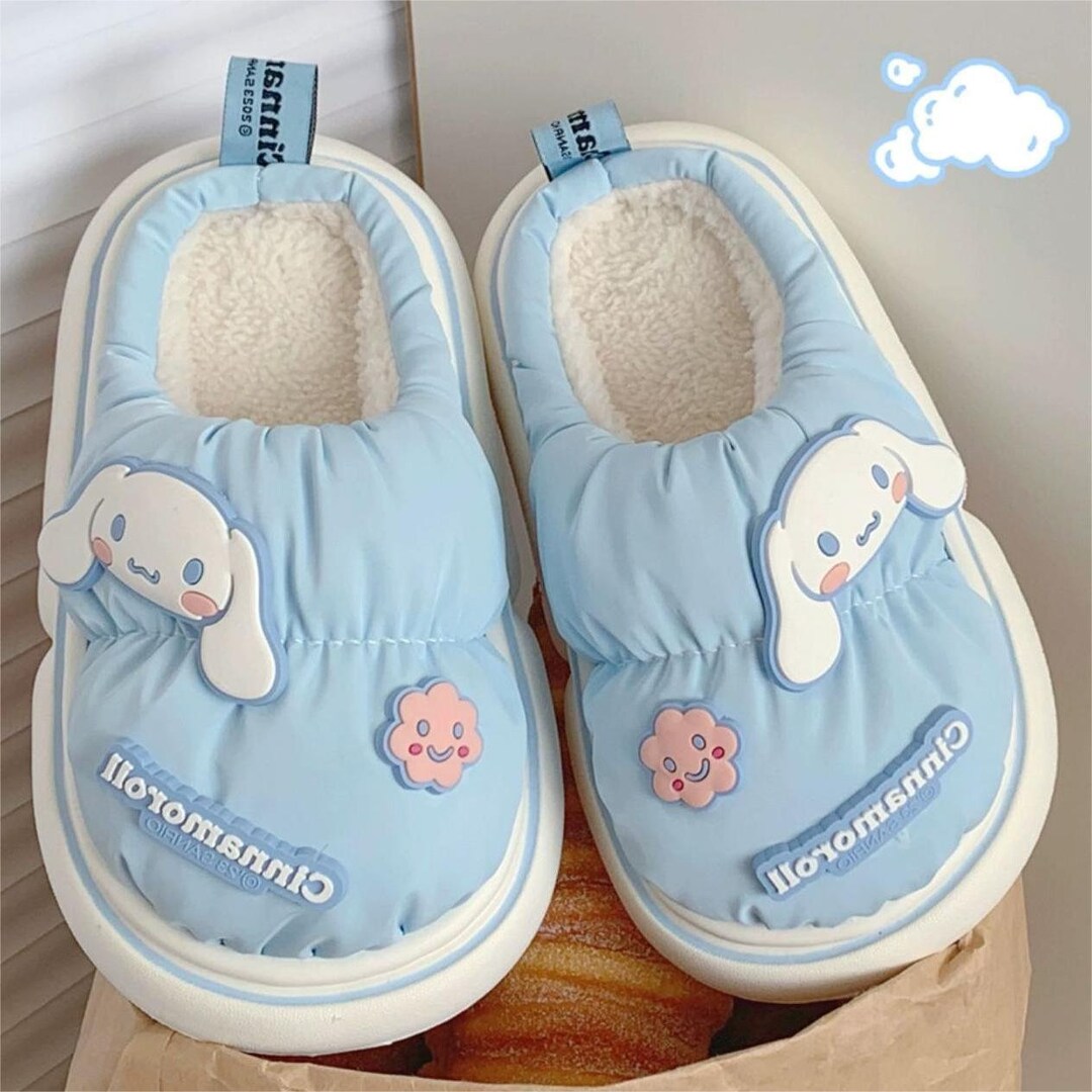 Big-eared Dog Cinnamon Dog Cotton Slippers, Plush Cotton Slippers ...