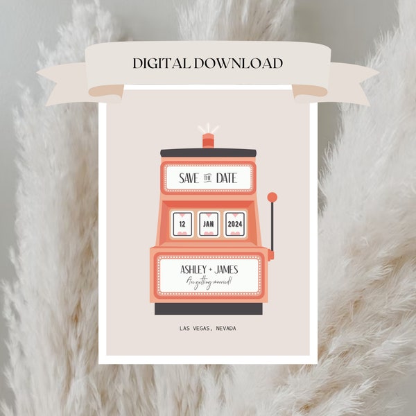 Slot Machine Digital Invitation - Etsy