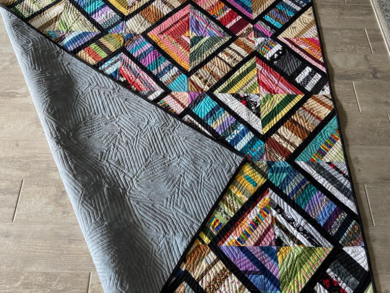 Handmade Patchwork Quilt, 60 X 60, Beautifully Made, Bold Modern Colors ...