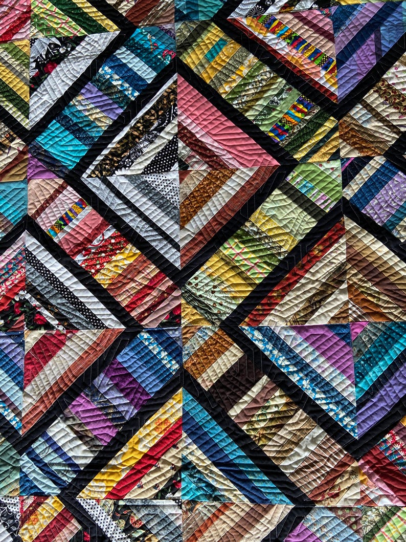 Handmade Patchwork Quilt, 60 X 60, Beautifully Made, Bold Modern Colors ...