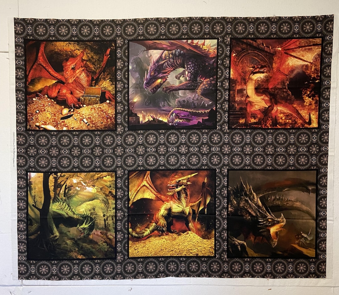 Dragons Fabric Panel by in the Beginning Fabrics. Measures 36" X 44 ...
