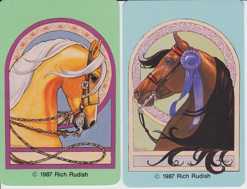 Vintage 1987 RICH RUDISH Double Deck Arabian Show Horse Playing Cards ...