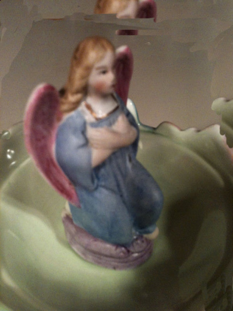 Early 1900's Porcelain German Angel Statue With Wings and Blue Robes ...