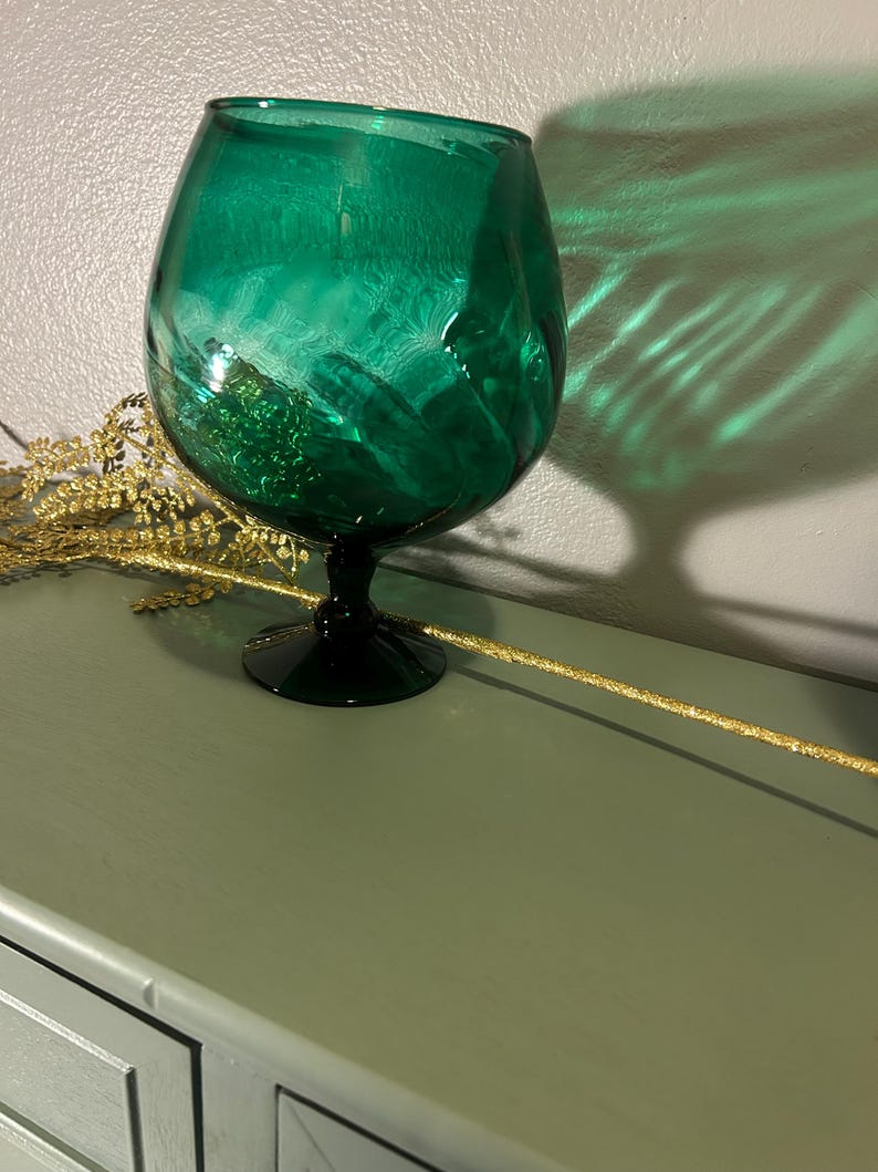 Vintage Large Emerald Green Glass Brandy Snifter/vase for Empoli - Etsy