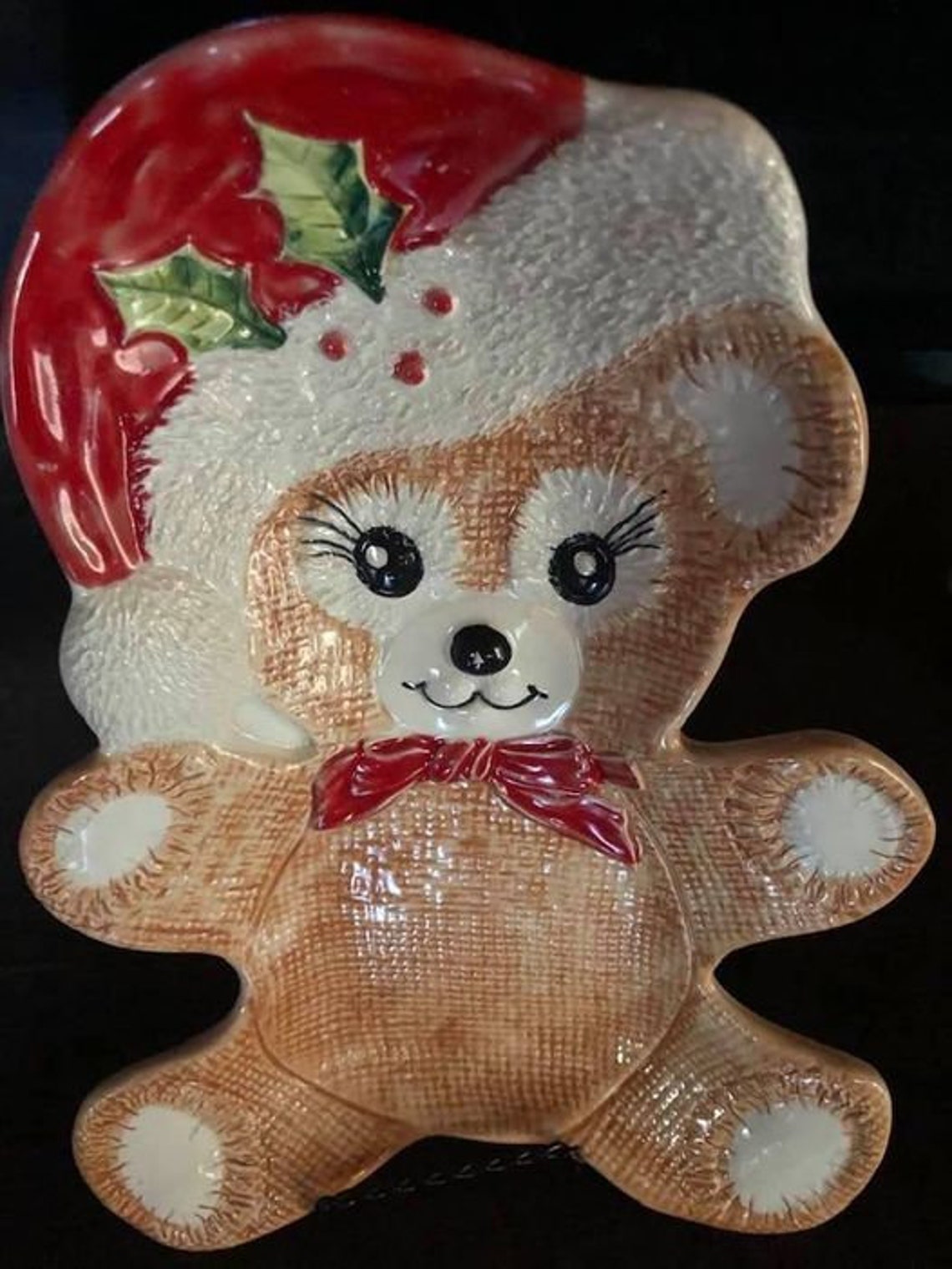 Teddy Bear Holiday Plate 10" X 8" X 1" Ceramiche Leonardo 7127 Made in ...