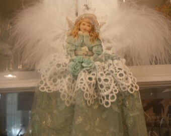 Green Angel Tree Topper - Etsy
