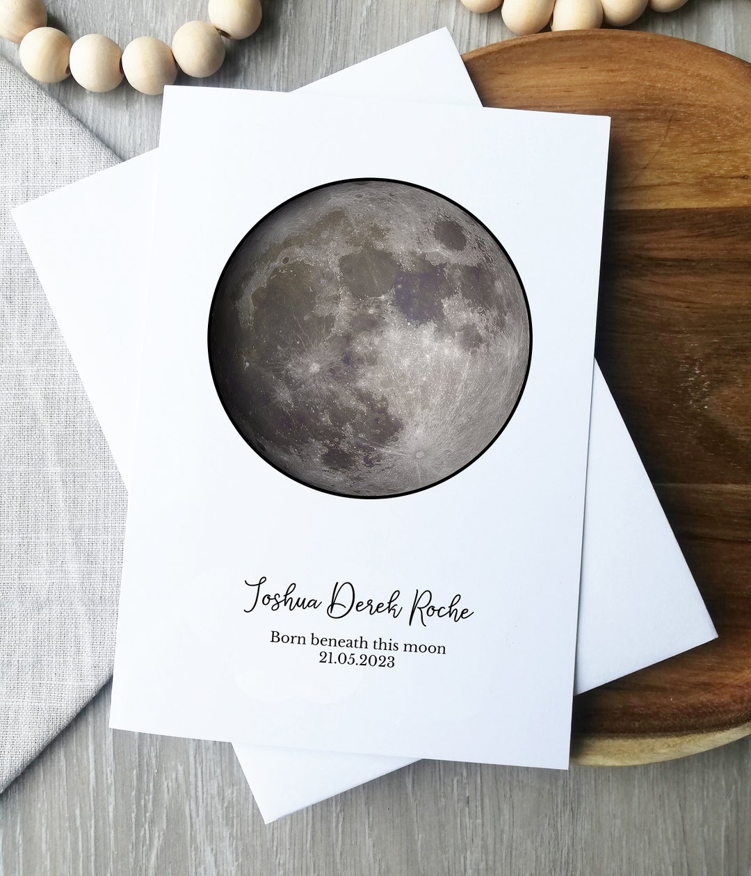Moon Phase Birthday Card, Personalised Greetings Card, - Etsy